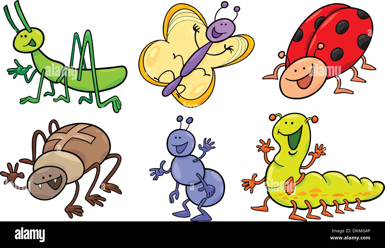 Set funny cartoon bugs hi-res stock photography and images - Alamy