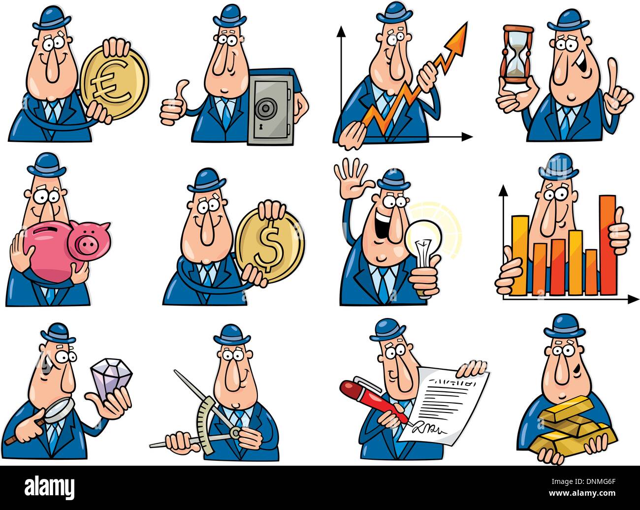 cartoon illustration of funny businessmen collection set Stock Vector ...