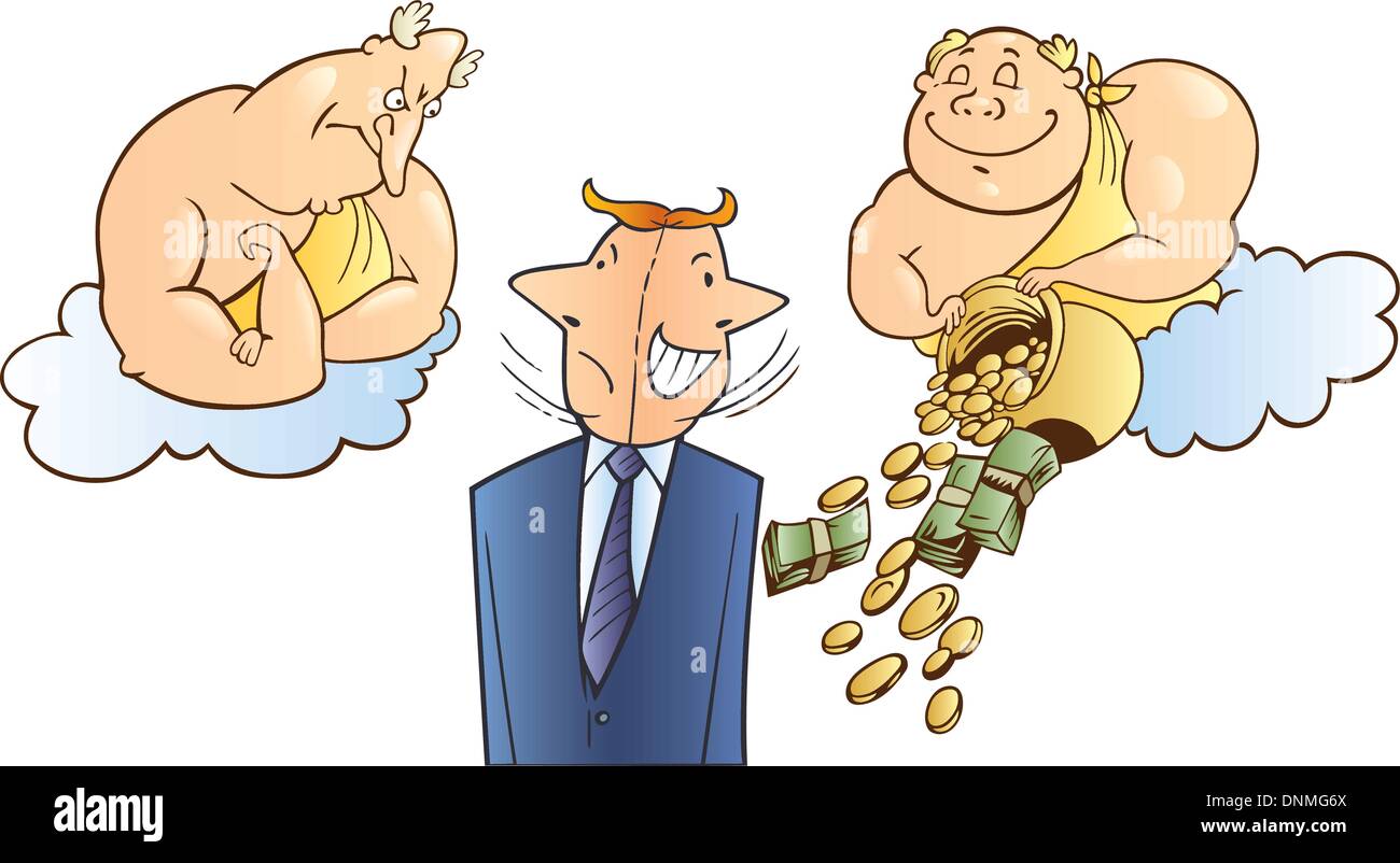 cartoon Illustration of success in business metaphor Stock Vector Image ...