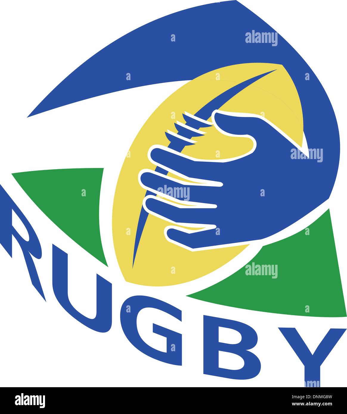 illustration of a rugby ball with hand holding grounding for try ...