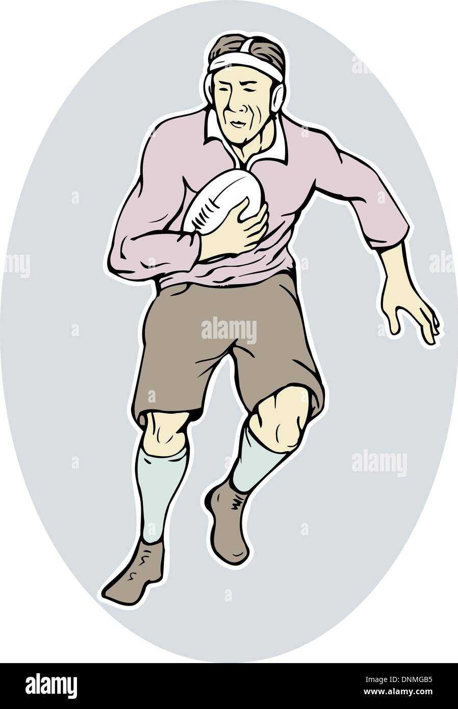 Vector illustration cartoon rugby player hi-res stock photography and ...