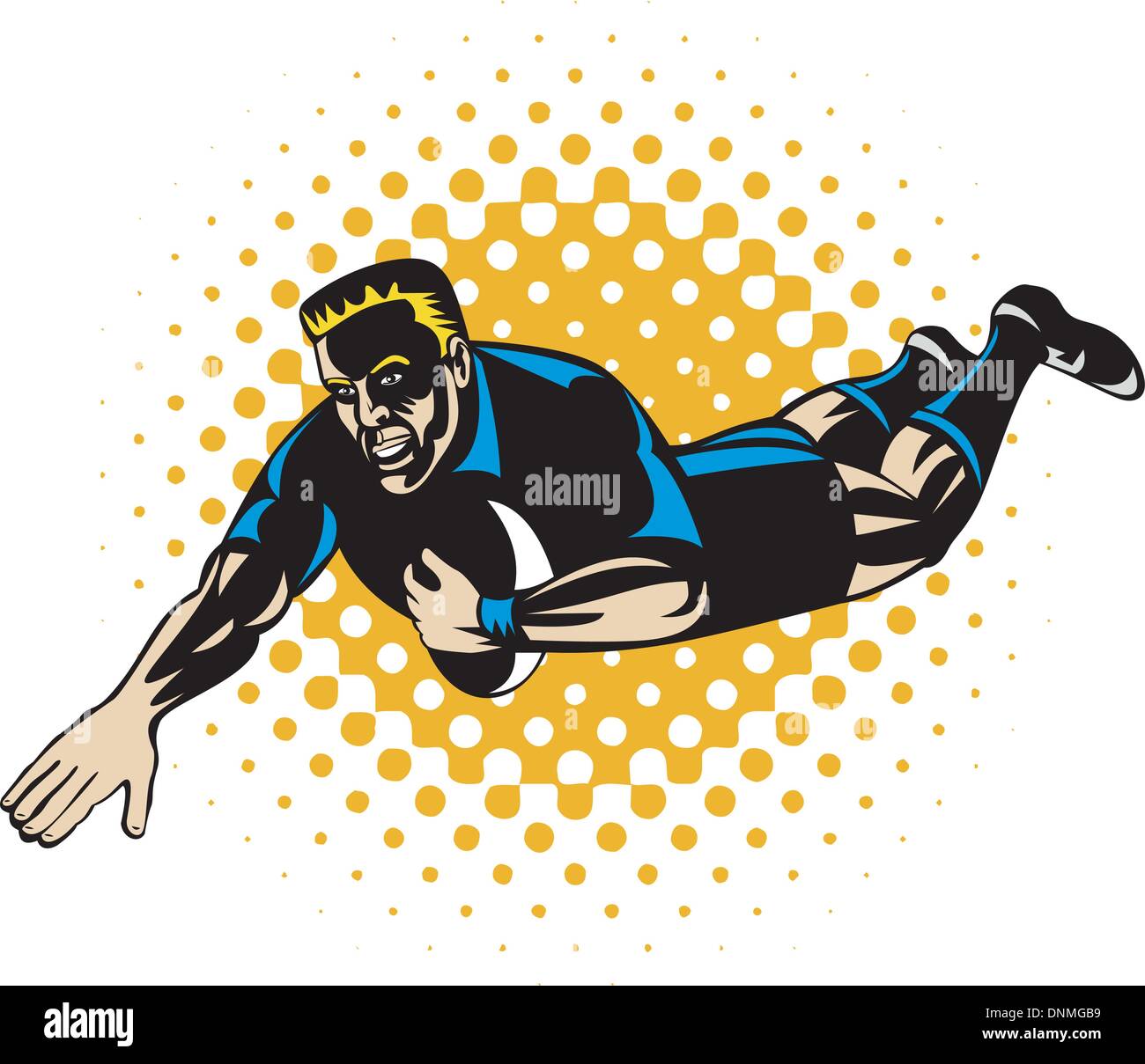 Rugby player scoring Stock Vector Images - Alamy