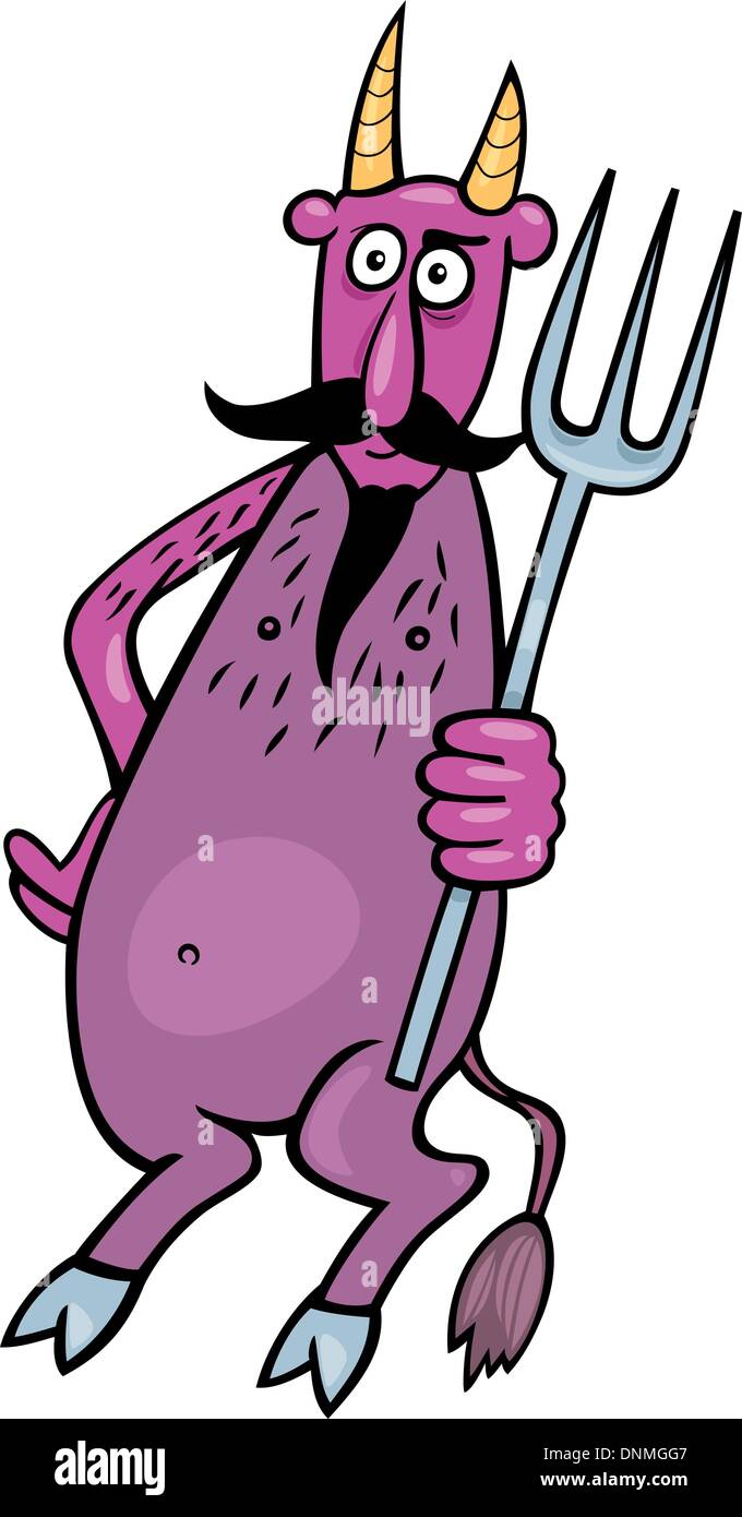 Cartoon devil pitchfork hi-res stock photography and images - Alamy