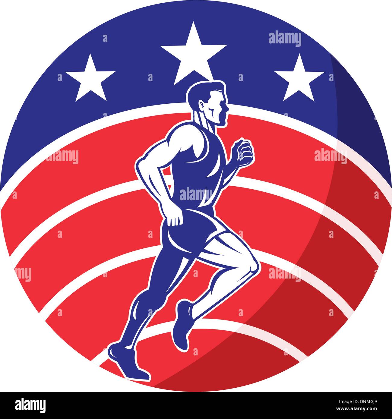 illustration of a illustration of a male Marathon road runner jogger ...