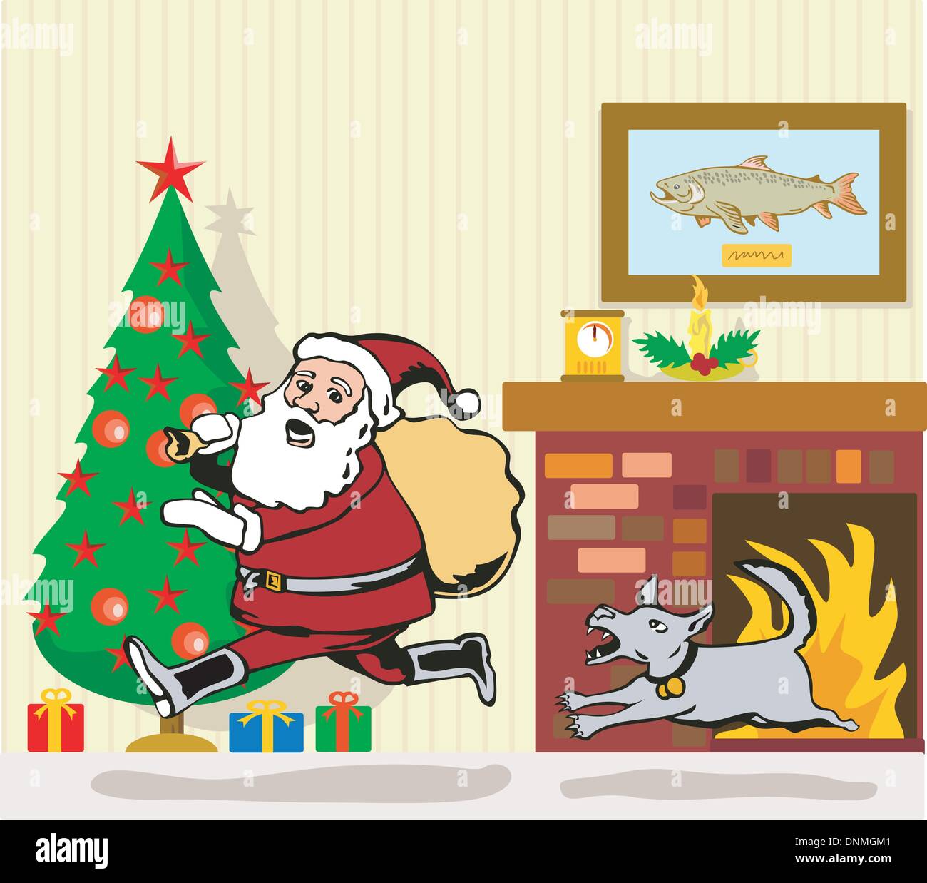 Illustration of Santa Claus done in retro style Stock Vector Image ...