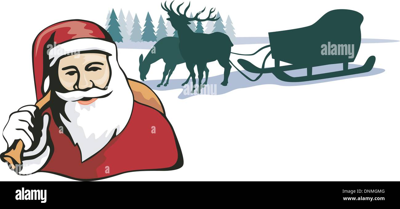 Illustration of Santa Claus done in retro style Stock Vector Image ...
