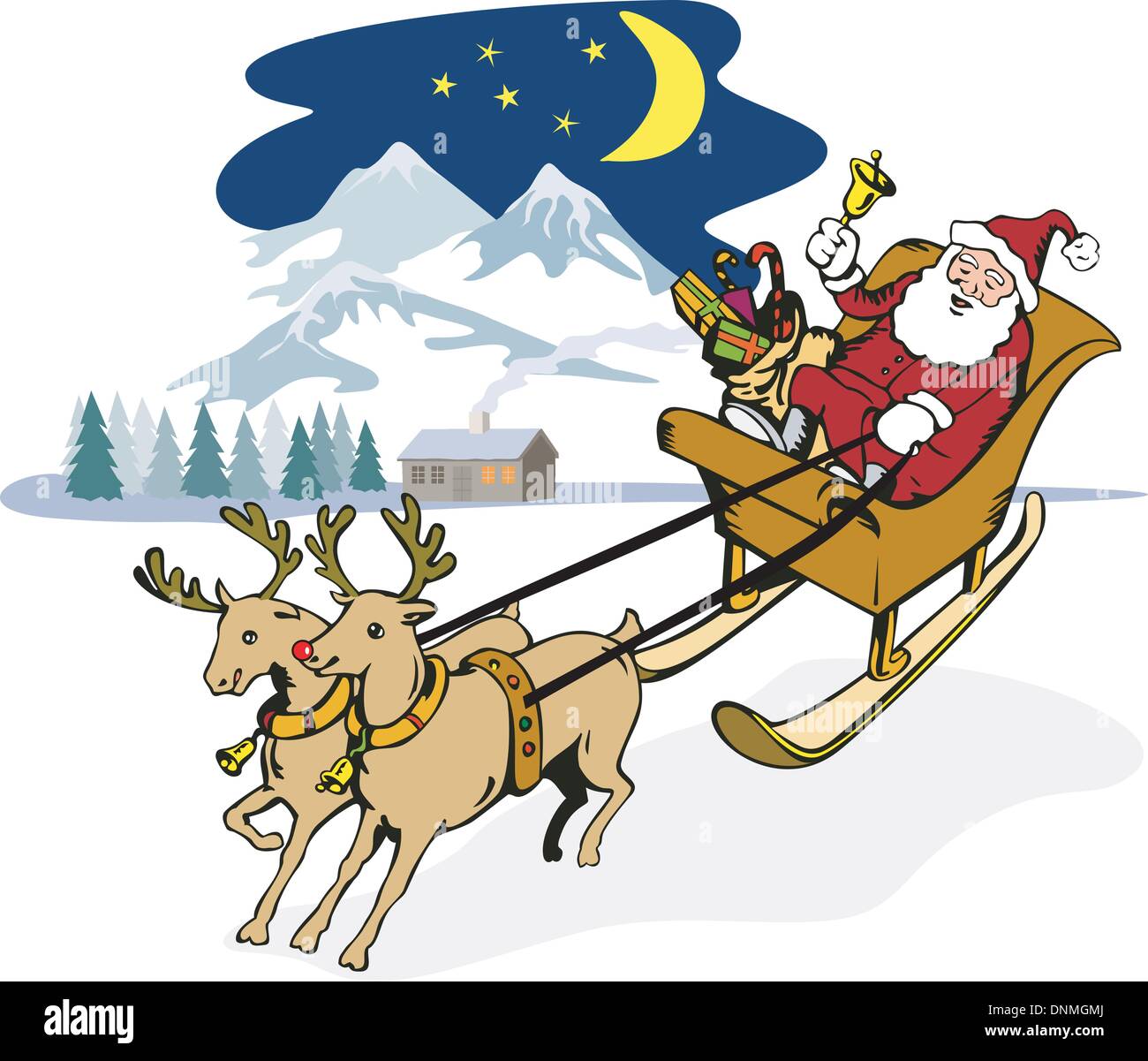 Illustration of Santa Claus done in retro style Stock Vector Image ...