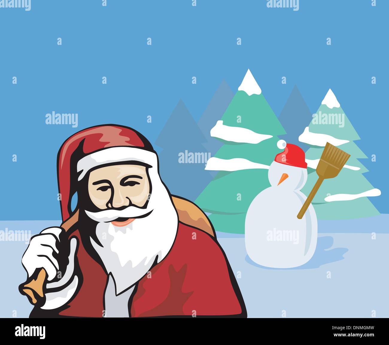 Illustration of Santa Claus done in retro style Stock Vector Image ...