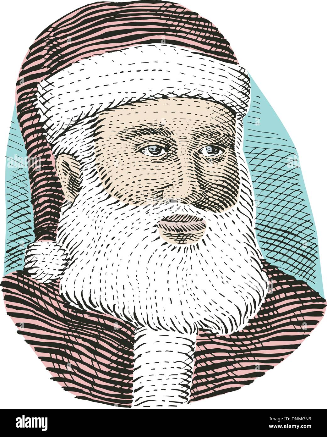 illustration of Father Christmas Santa Claus engraving on isolated ...