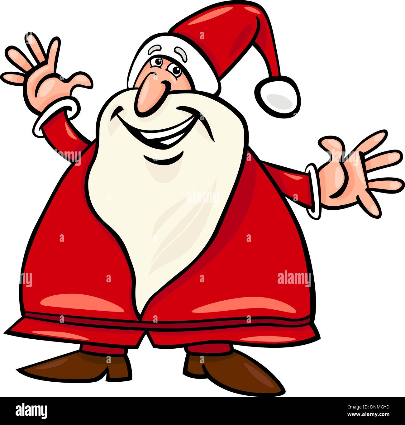 Cartoon Illustration of Happy Christmas Santa Claus or Papa Noel Stock ...