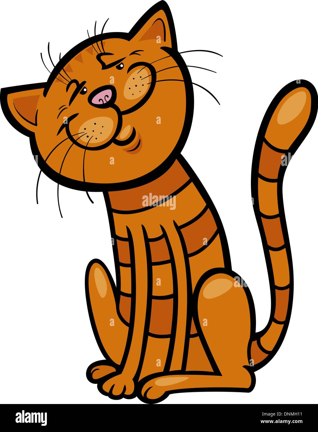 Cartoon Illustration of Happy Red Tabby Cat Stock Vector Image & Art ...