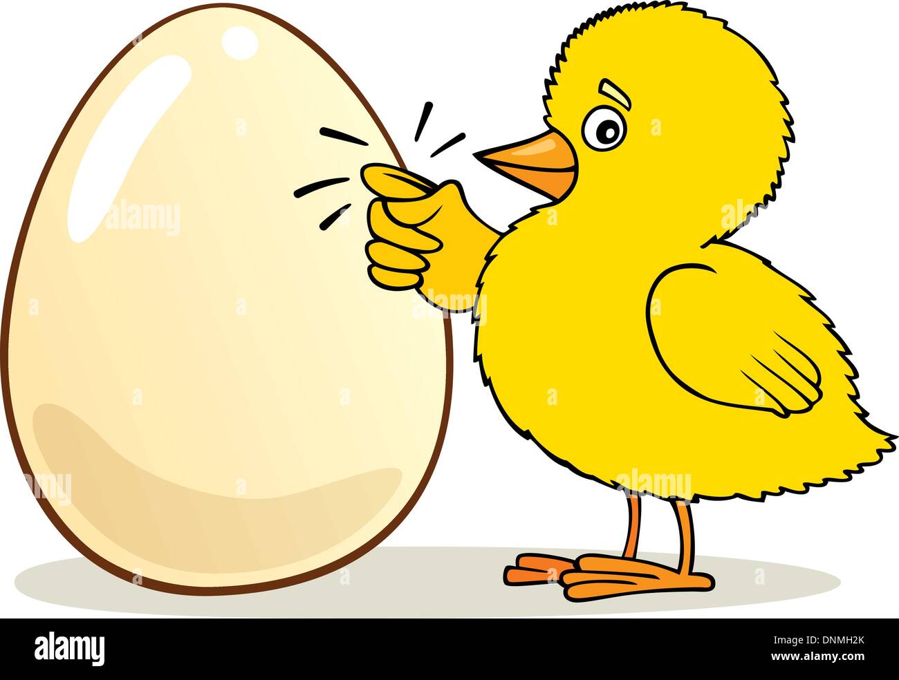 Illustration of Little Chick knocking on Egg Stock Vector Image & Art ...