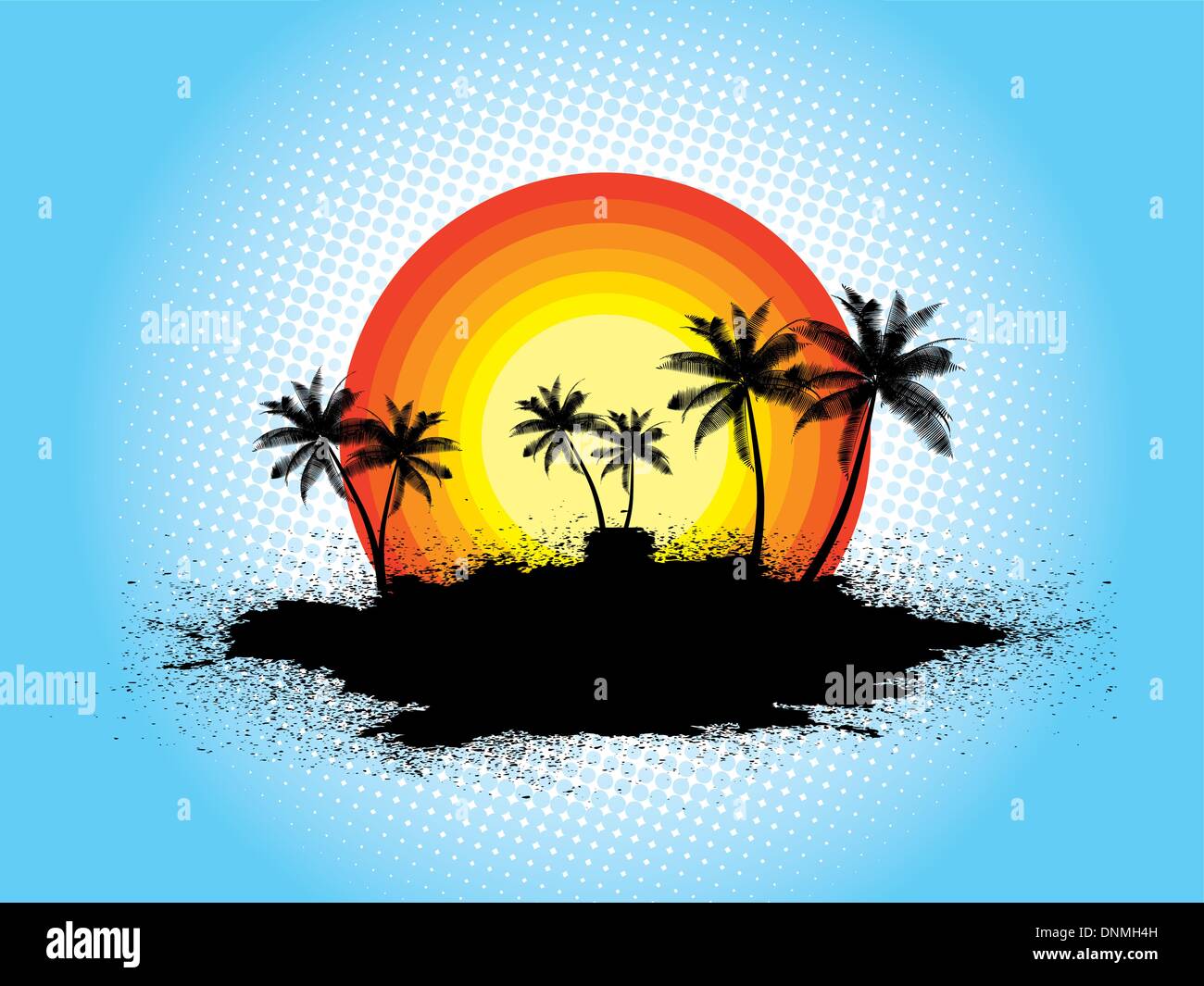 Summer scene grunge style Stock Vector Image & Art - Alamy