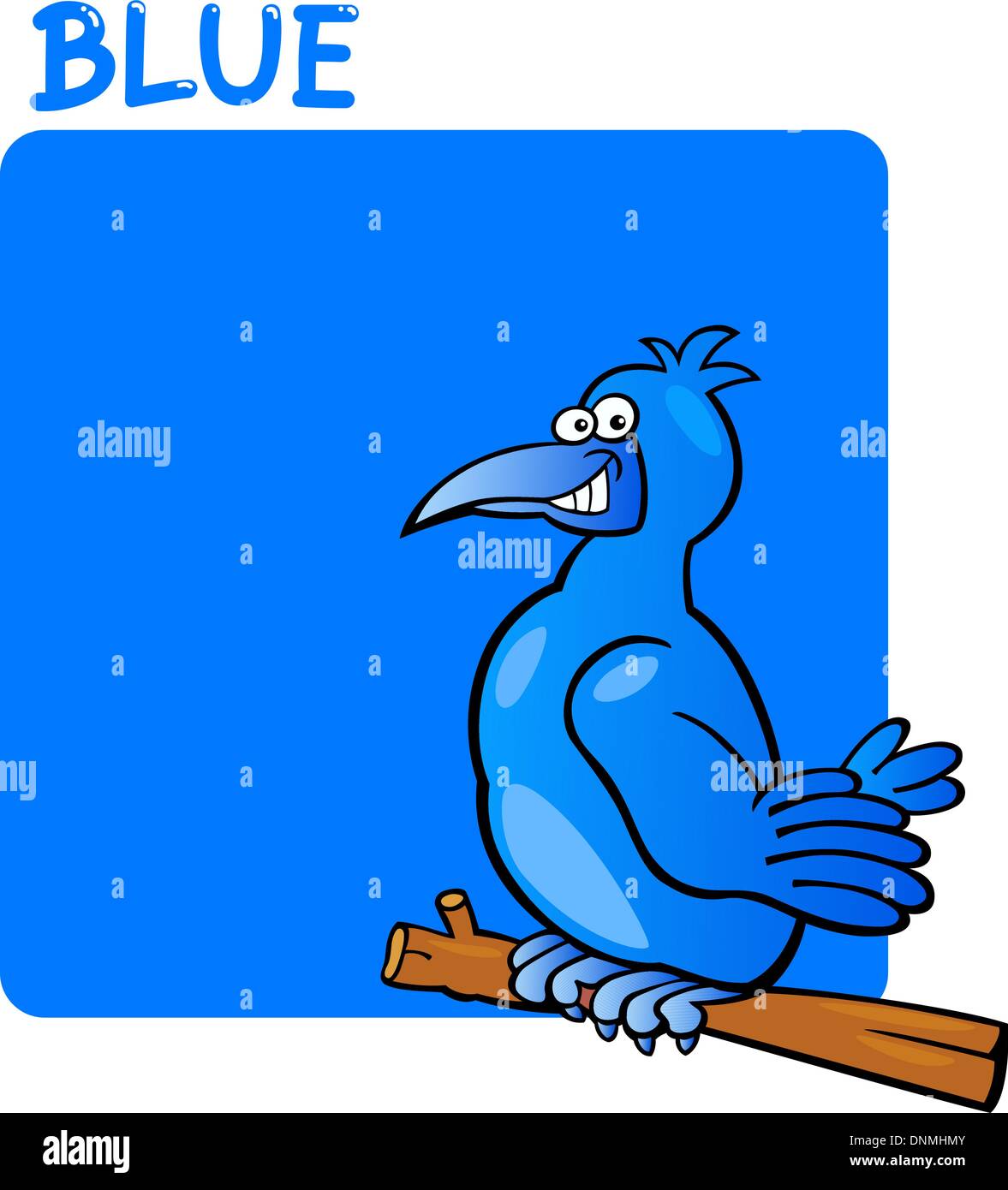 Cartoon Illustration of Color Blue and Bird Stock Vector Image & Art ...