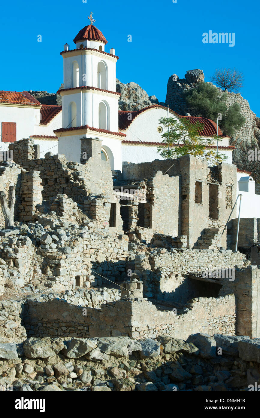 Griechenland, Insel Tilos, verlassenes Dorf Mikro Chorio Stock Photo ...