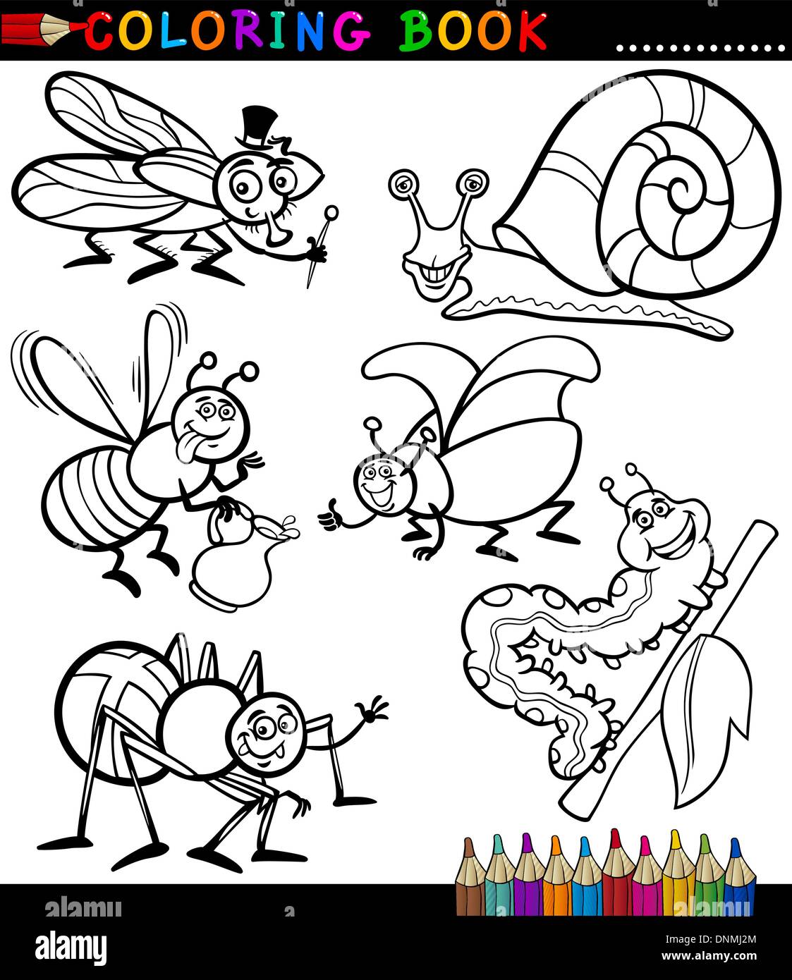 Cartoon Insects Black And White