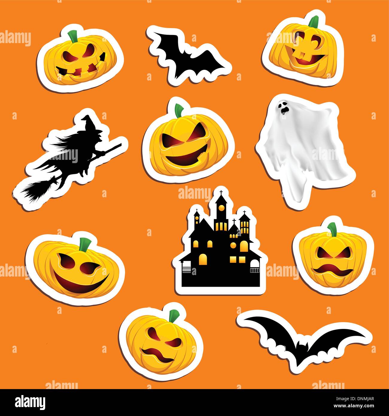 Large collection of Halloween themed stickers Stock Vector Image & Art ...