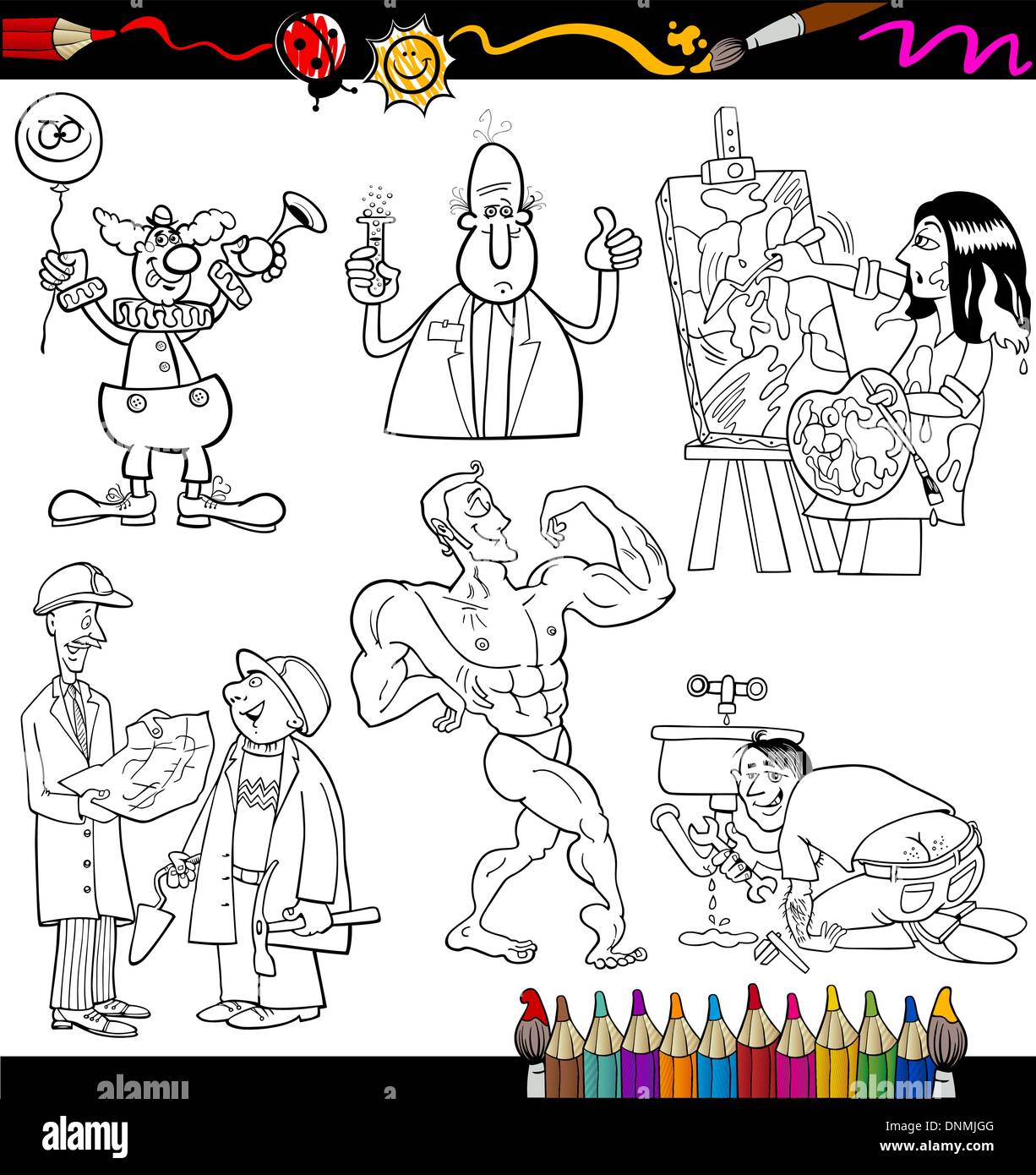 Cartoon people occupations characters set High Resolution Stock ...