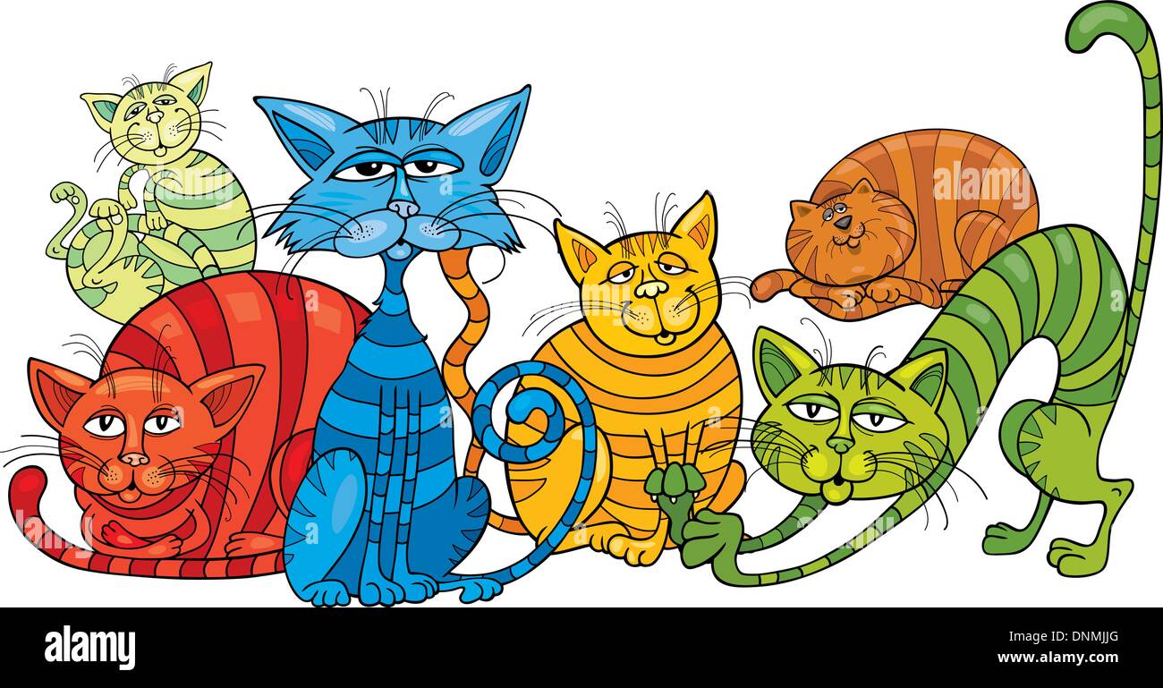 Color cats Stock Vector Images - Alamy