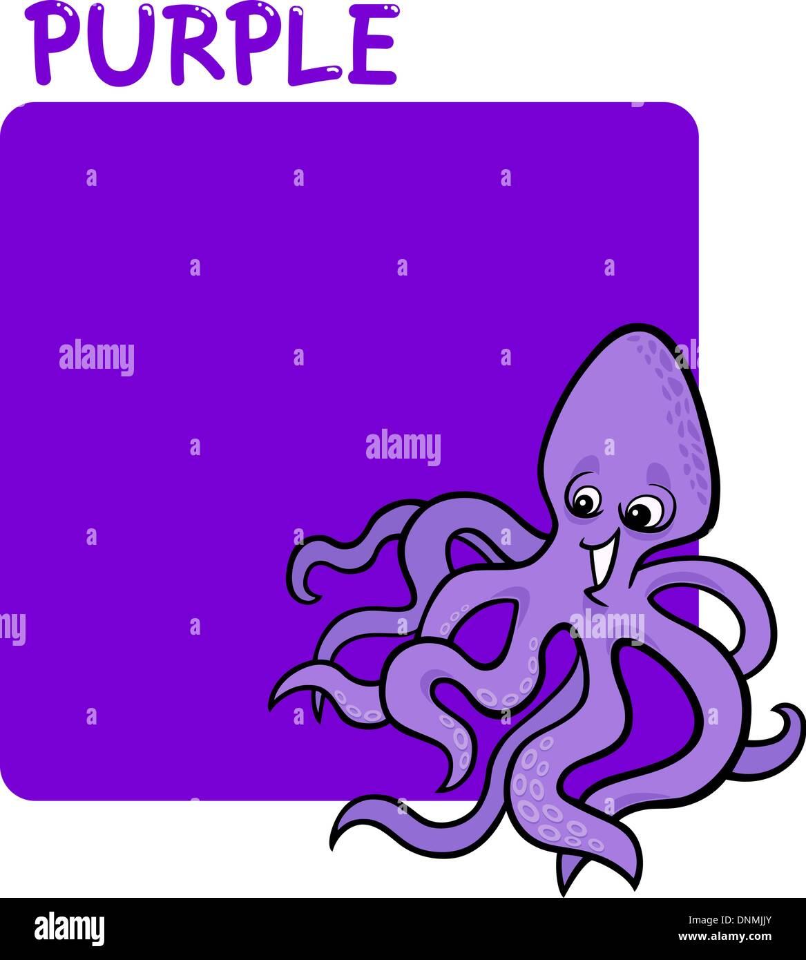 Cartoon Illustration of Color Purple and Octopus Stock Vector Image ...