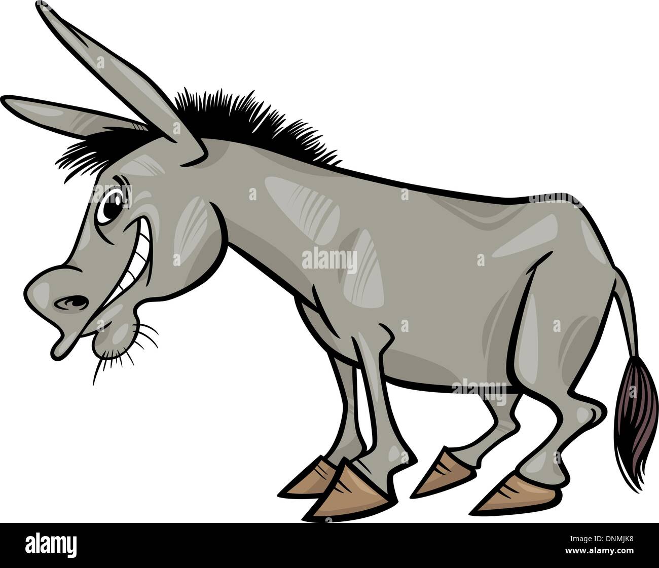 Cartoon Illustration of Funny Donkey Farm Animal Stock Vector Image ...