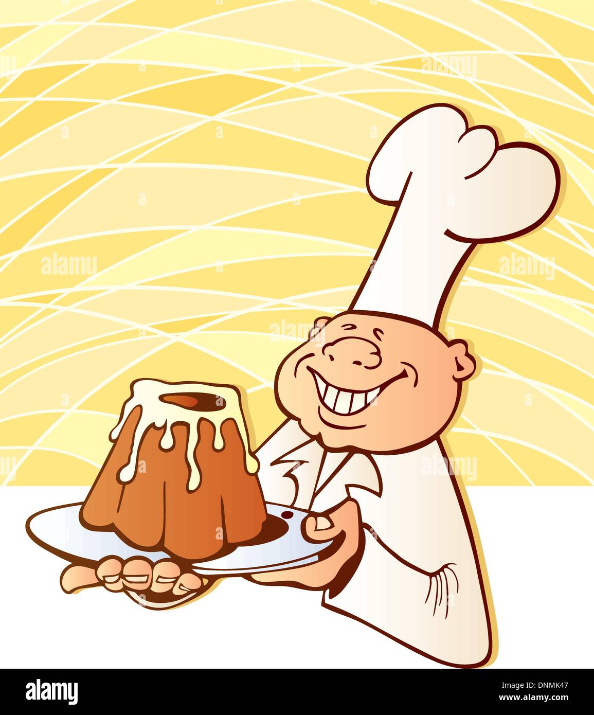 illustration of happy cook chef with yummy cake Stock Vector Image ...