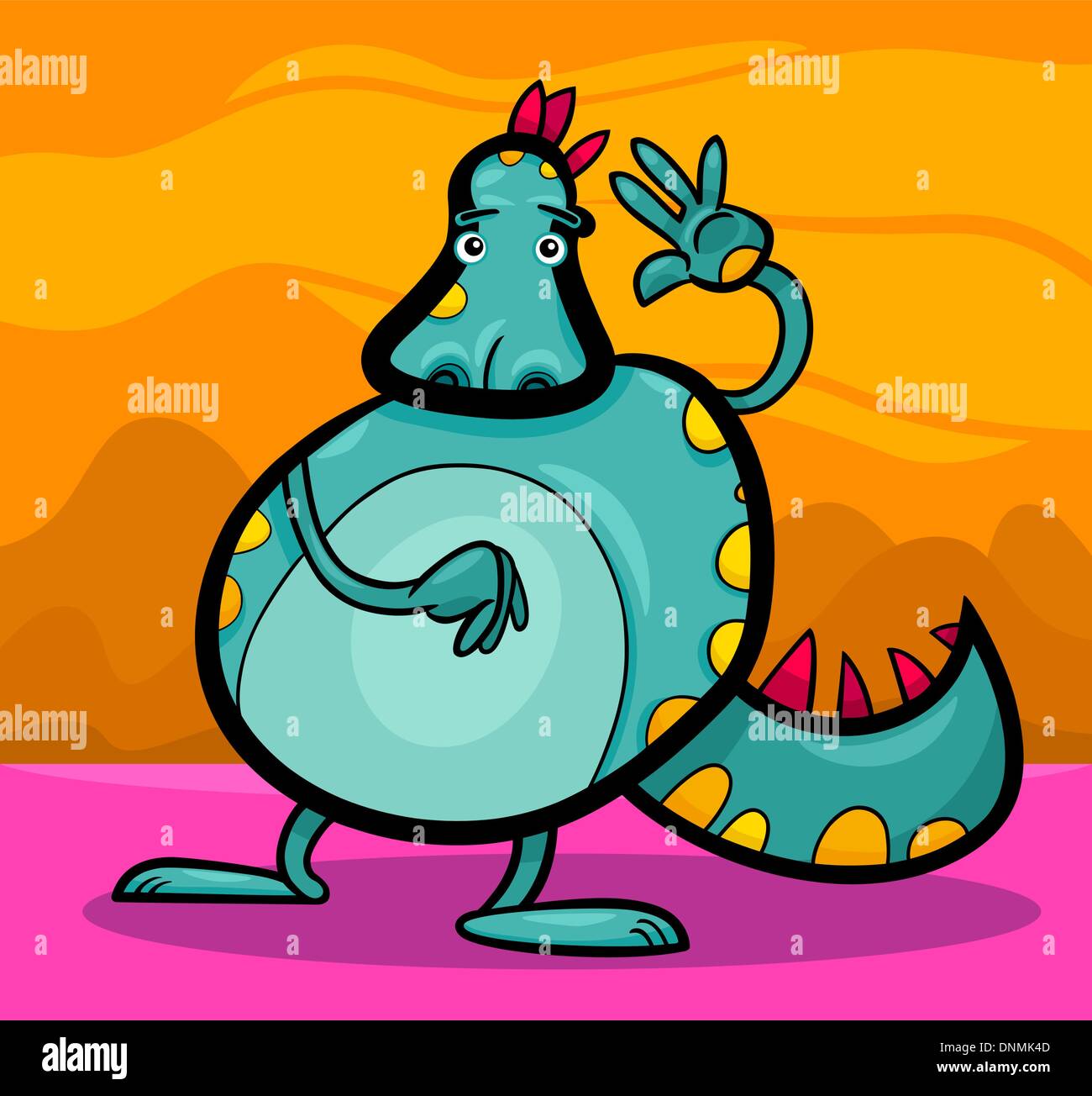 Cartoon Illustration of Funny Colorful Fairytale Dragon Character ...