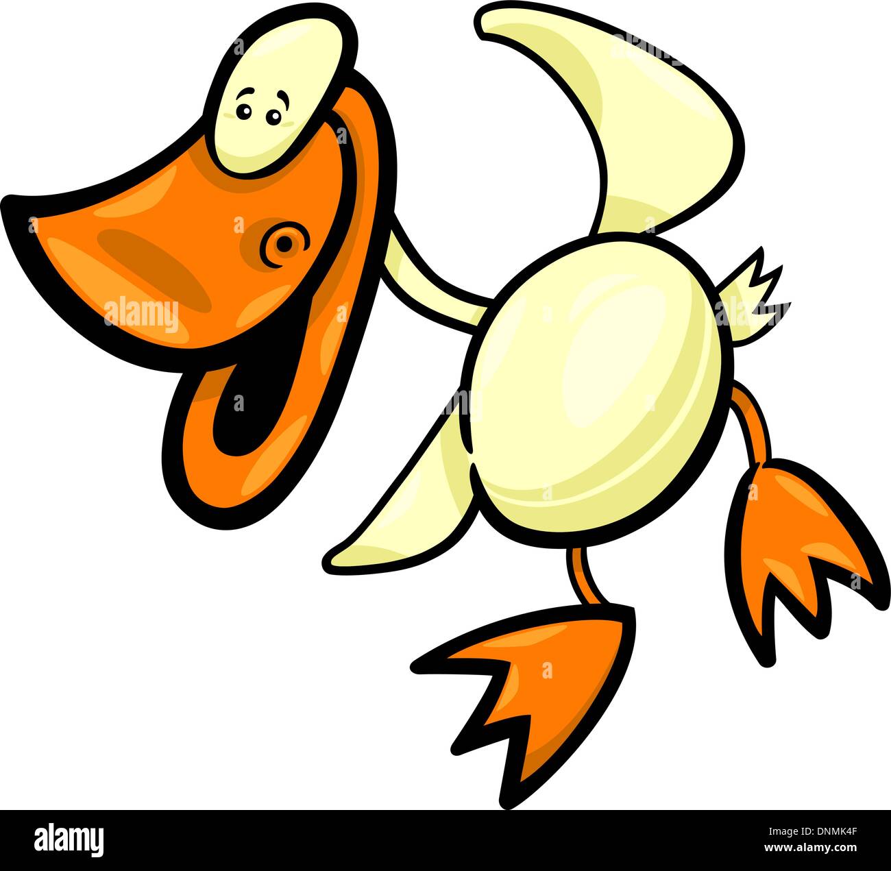 Cartoon Illustration of Funny Dancing Playful Duck or Duckling Stock ...