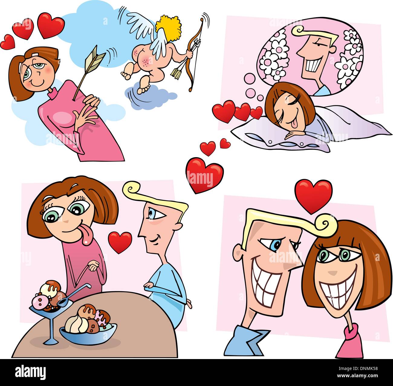 Illustration of young couple love comic story Stock Vector Image & Art ...