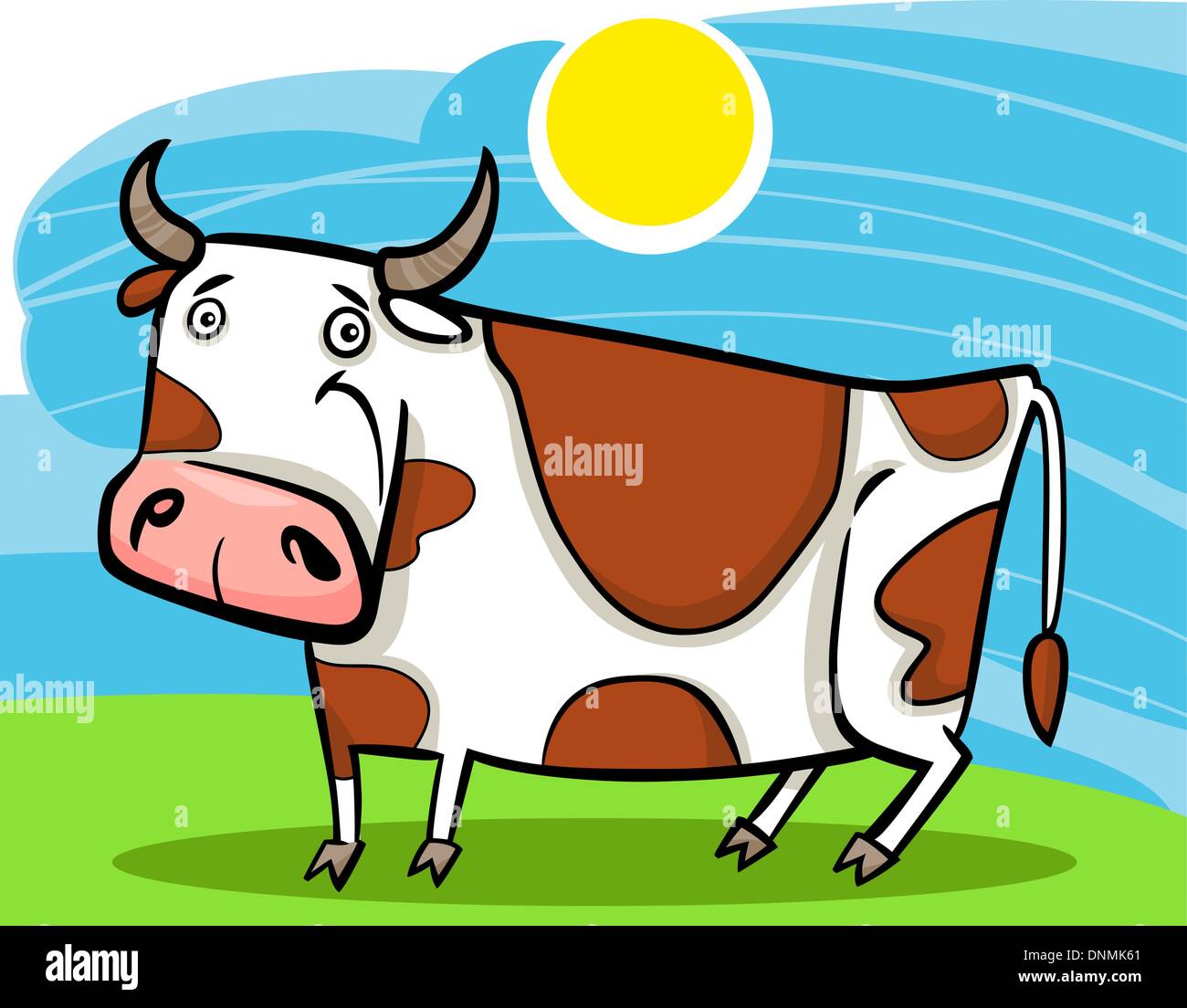 cartoon illustration of cute spotted farm cow Stock Vector Image & Art ...