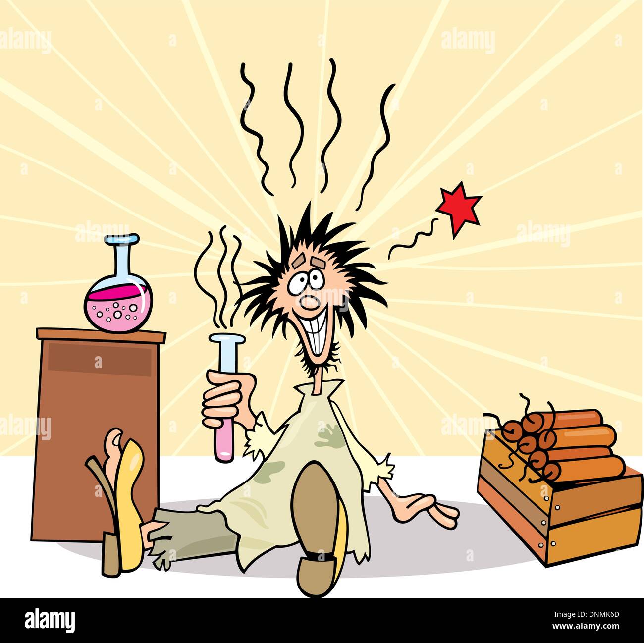Mad Scientist Cartoon Explosion