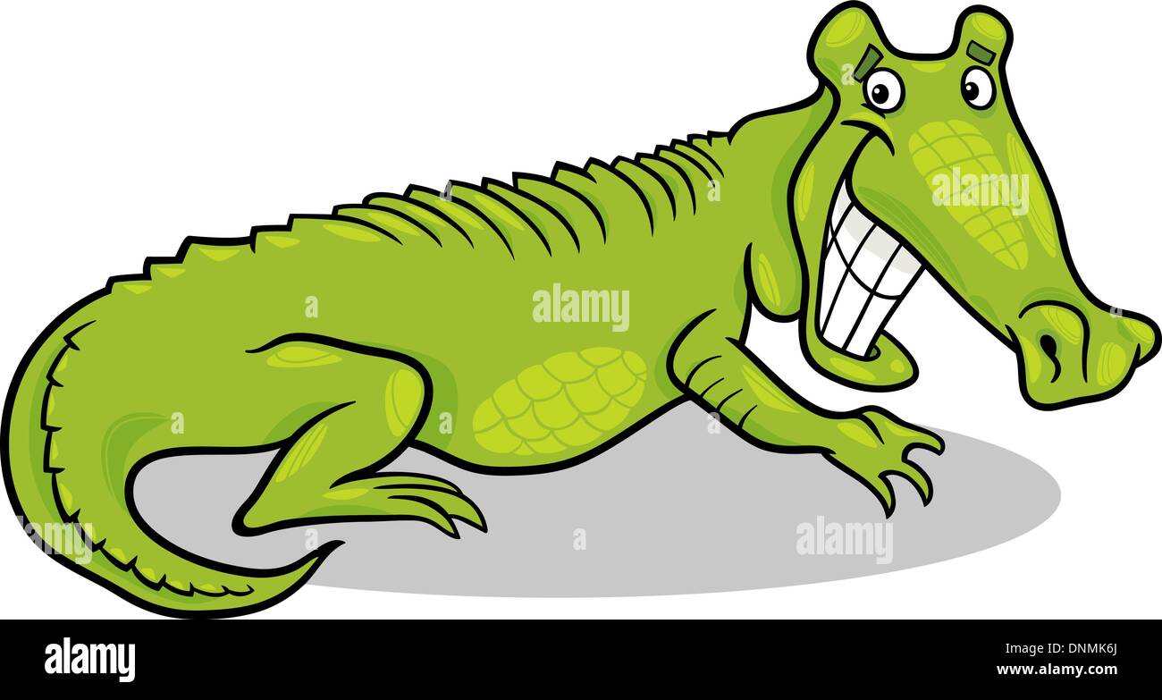 Cartoon Illustration of Funny Alligator Crocodile Wild Animal Stock ...