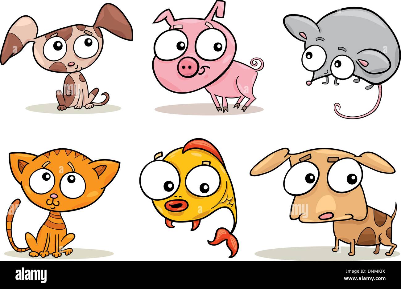 cartoon illustration of cute little pets set Stock Vector Image & Art ...
