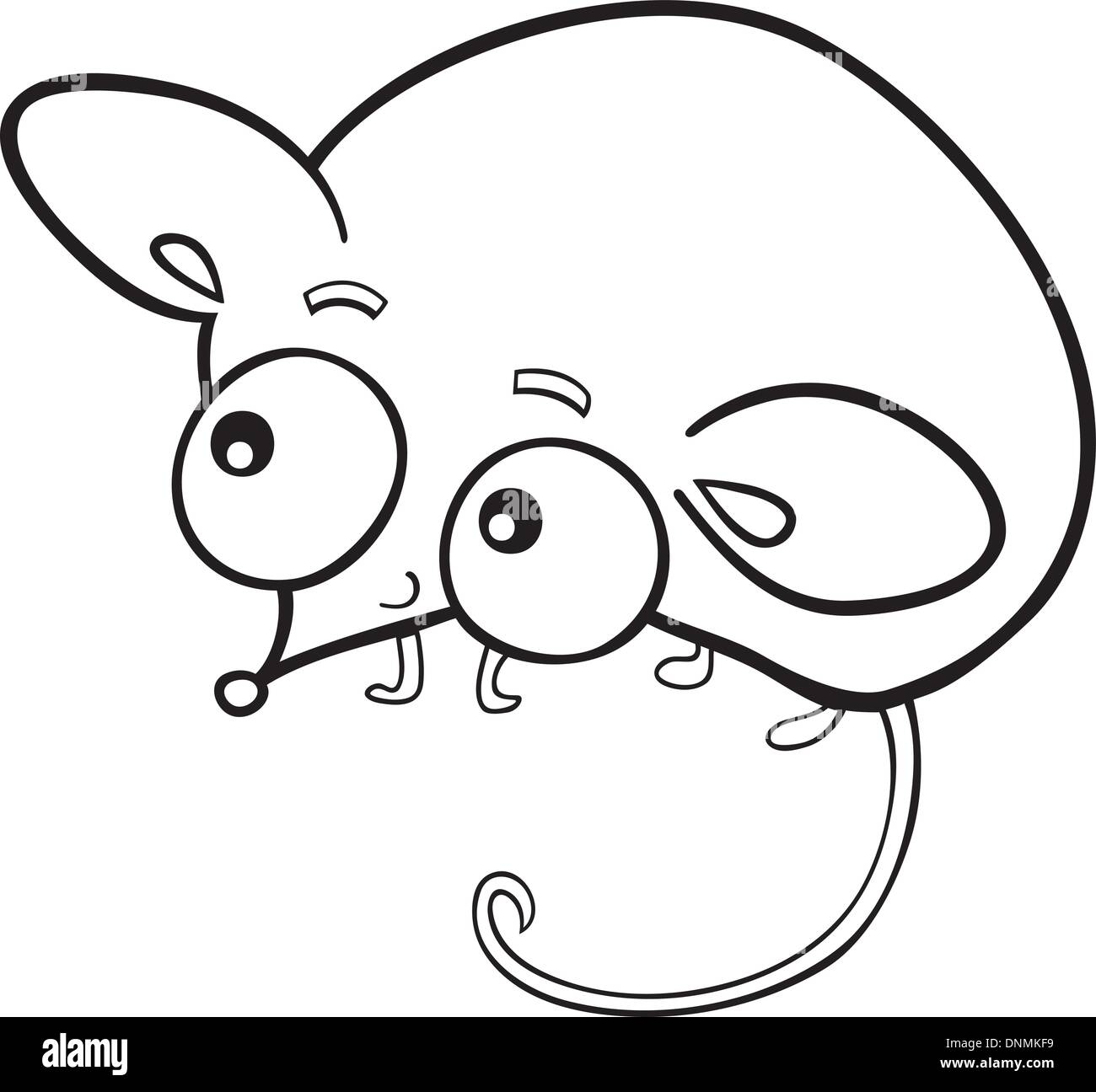 cartoon illustration of cute little mouse for coloring book Stock ...