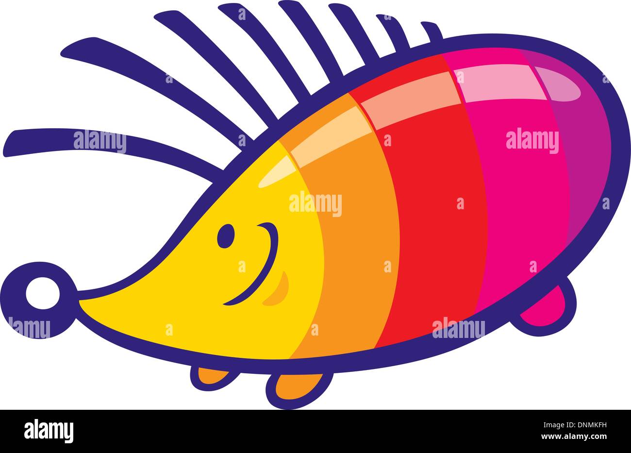 Cartoon illustration of cute rainbow hedgehog Stock Vector Image & Art ...