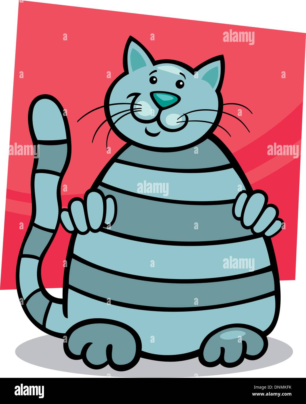 cartoon illustration of cute grey tabby cat Stock Vector Image & Art ...