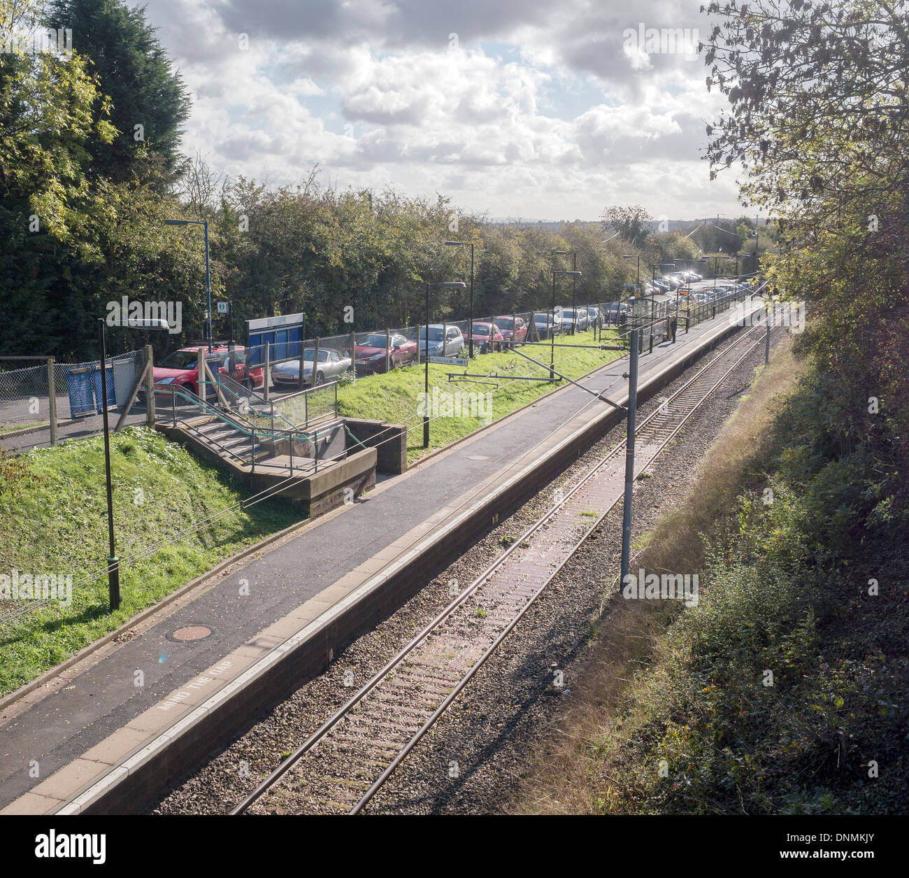A station on a railway line in the countryside Stock Photo - Alamy