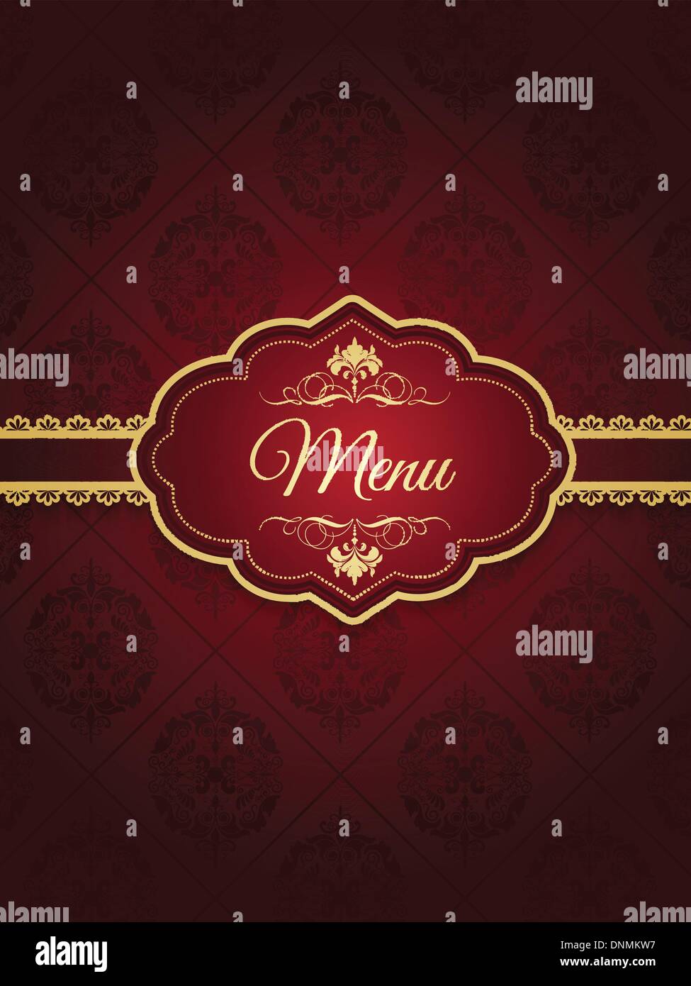 Stylish menu background with a damask style design Stock Vector Image ...