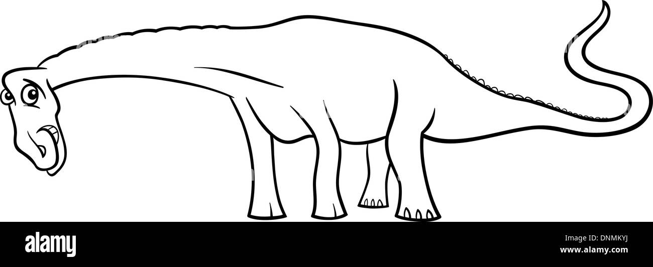 Cartoon illustration diplodocus dinosaur prehistoric hi-res stock ...