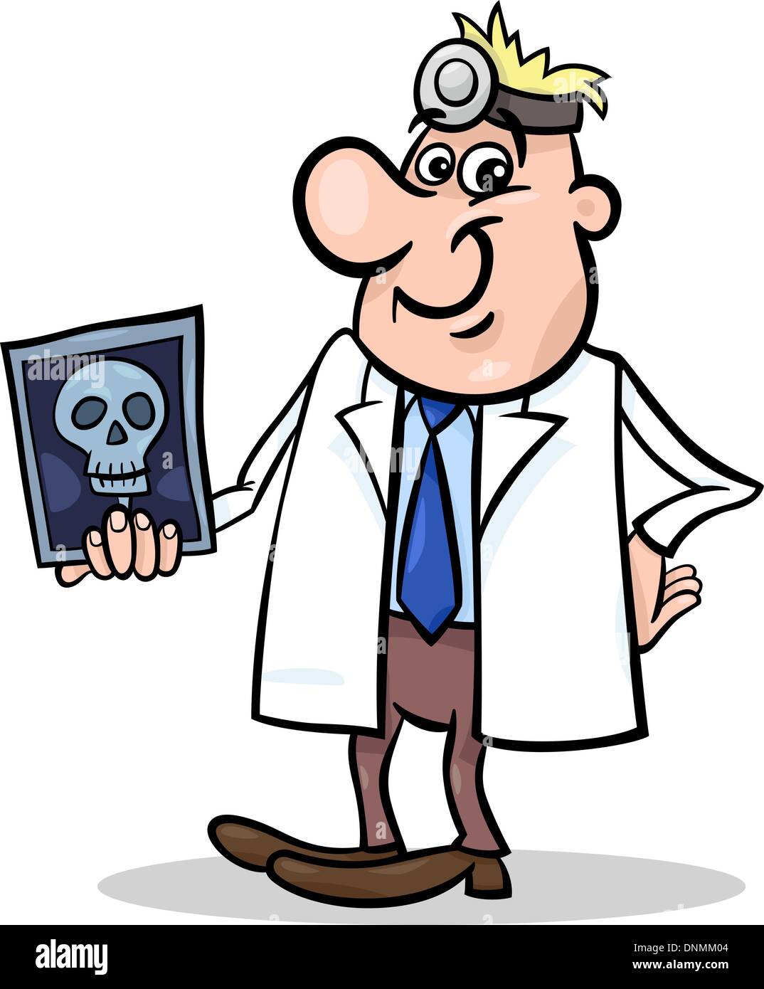 Cartoon Illustration of Male Medical Doctor in White Coat with X-ray ...