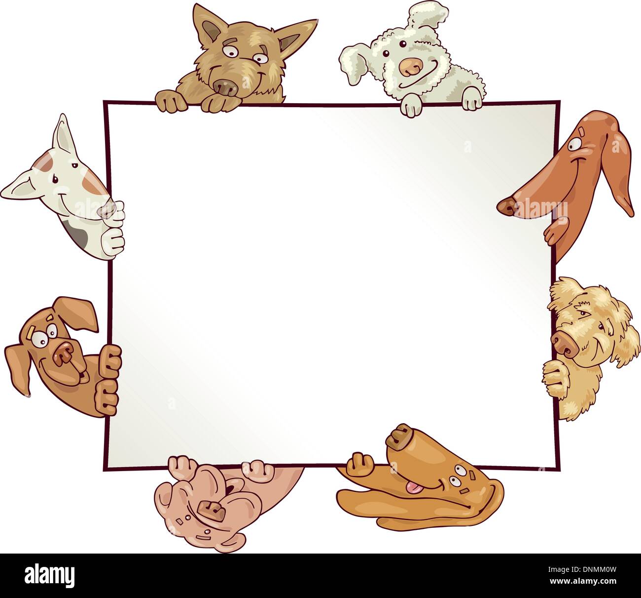 illustration of empty frame with funny dogs Stock Vector Image & Art ...