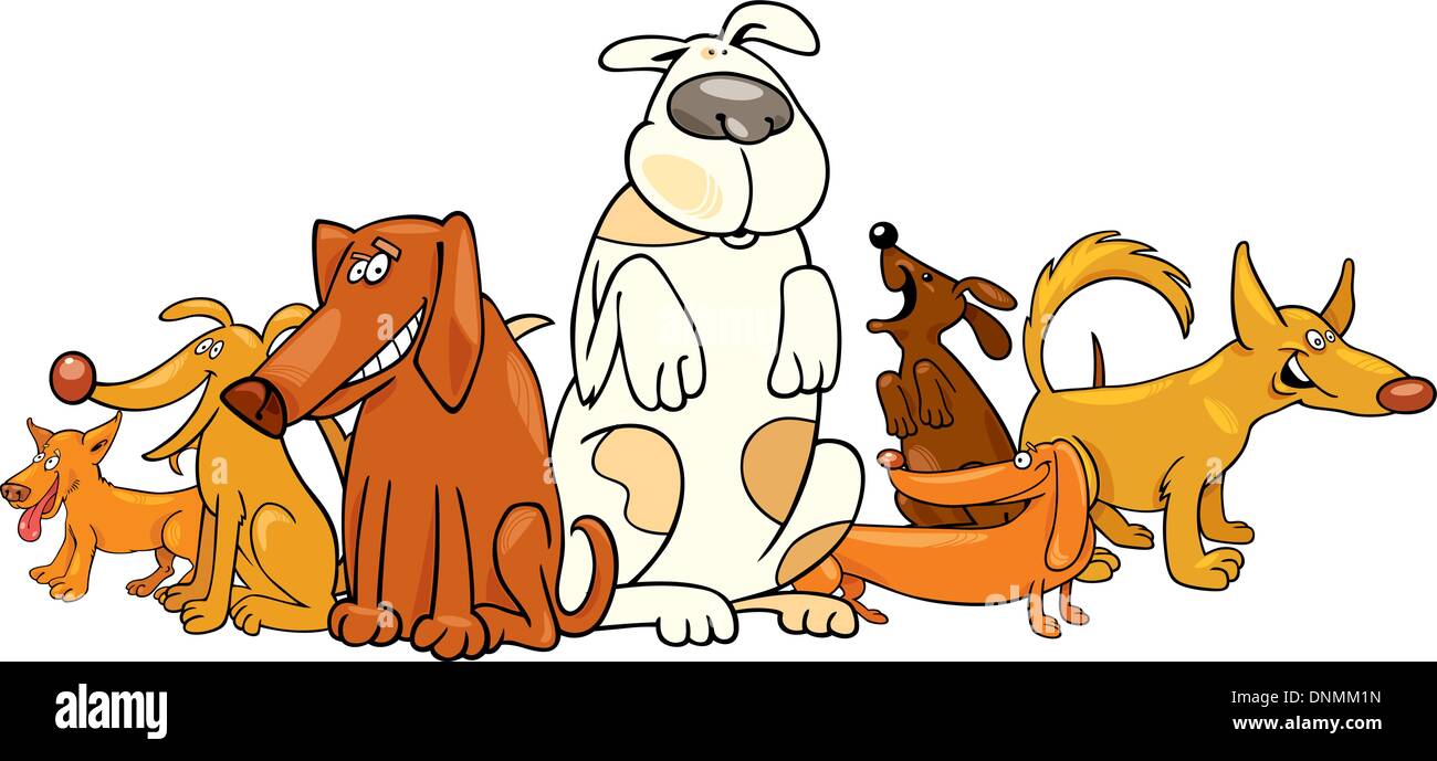 Cartoon illustration of funny dogs group Stock Vector Image & Art - Alamy