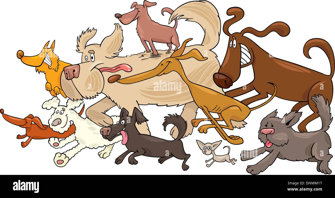 Cartoon illustration of running dogs Stock Vector Image & Art - Alamy