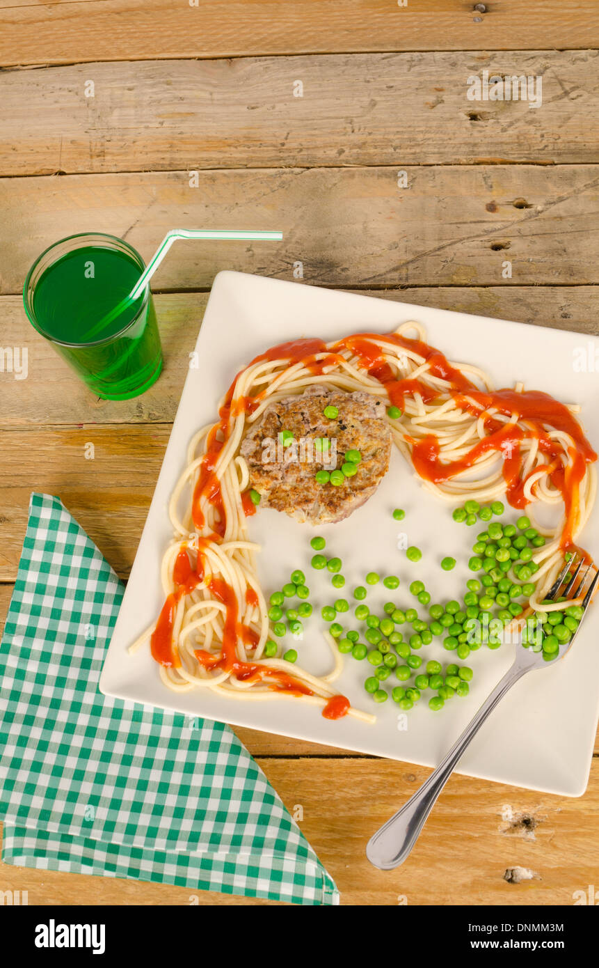 Hamburger pasta decorated hi-res stock photography and images - Alamy