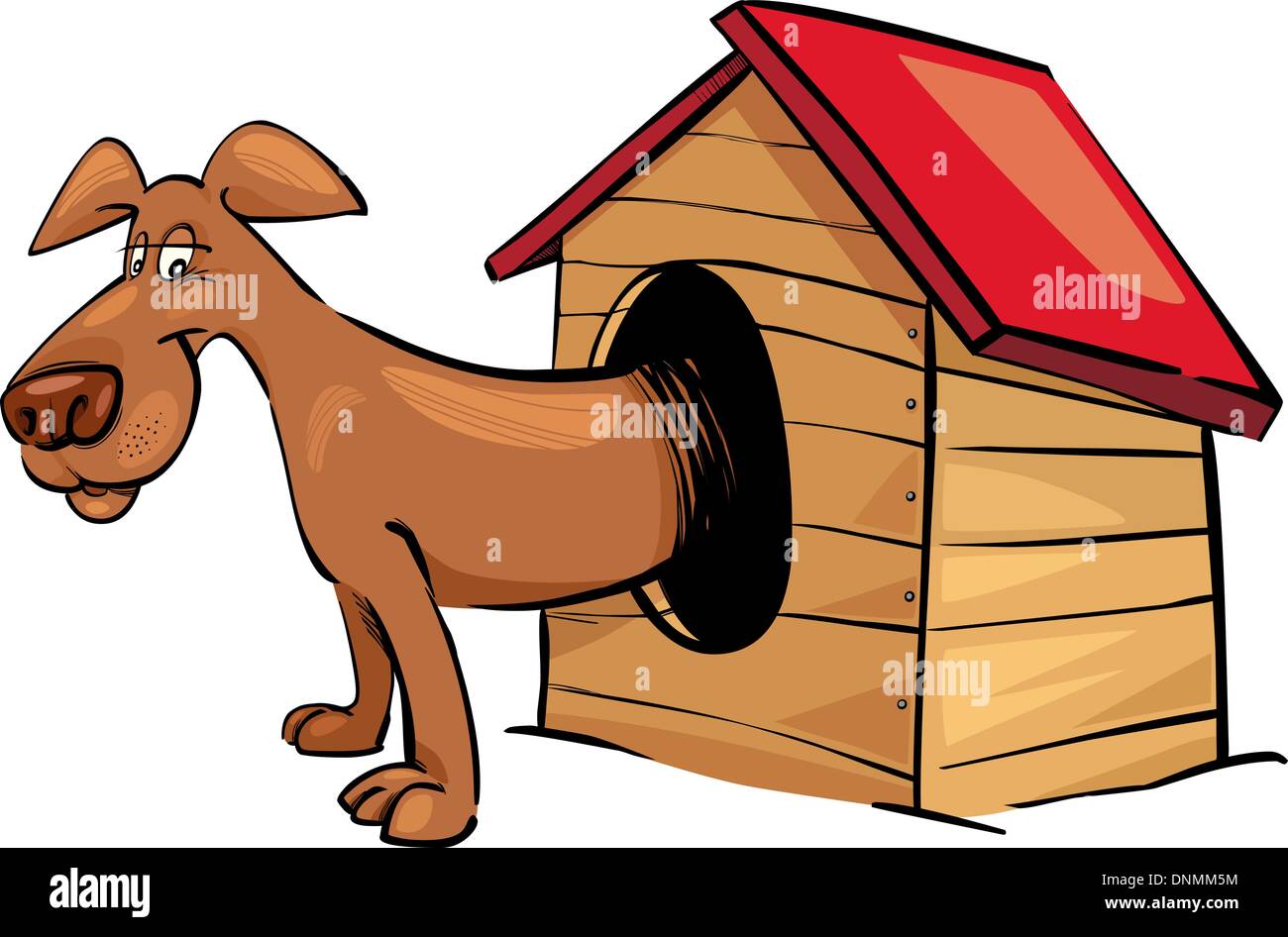 Cartoon illustration of dog in kennel Stock Vector Image & Art - Alamy