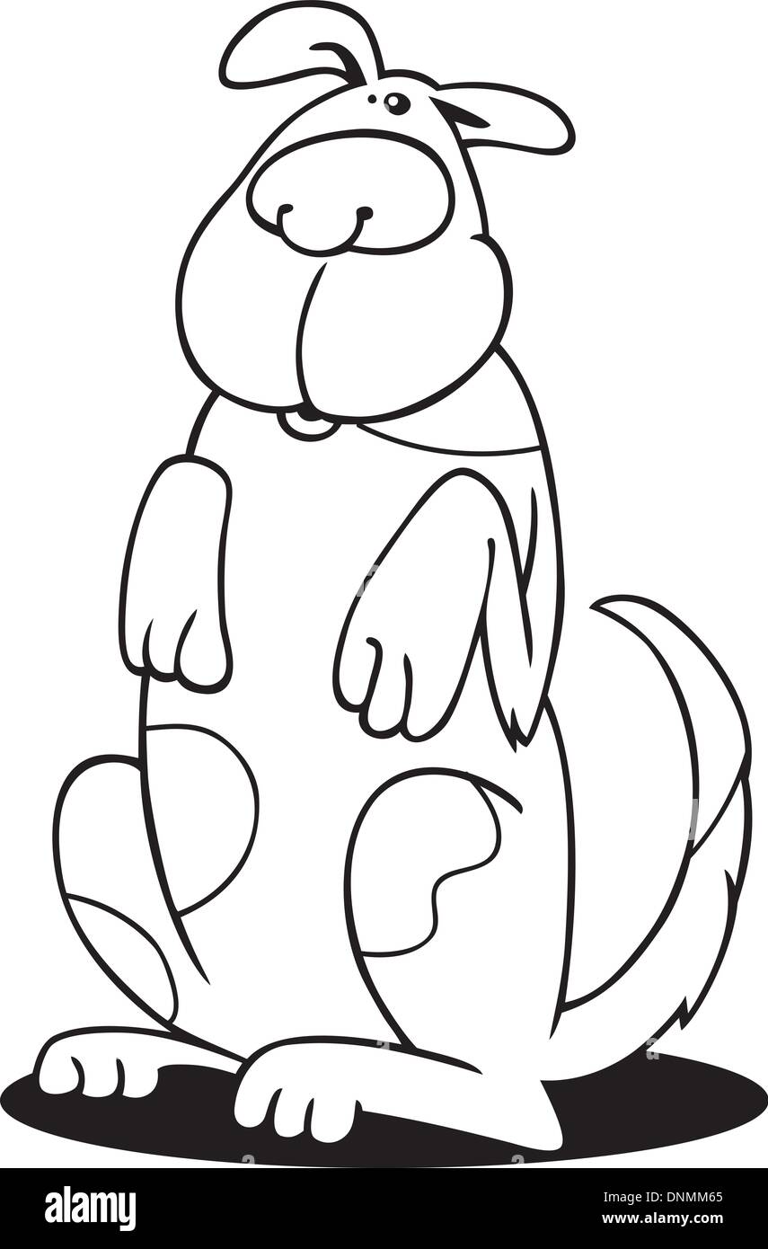 llustration of Funny spotted Dog standing for coloring book Stock ...