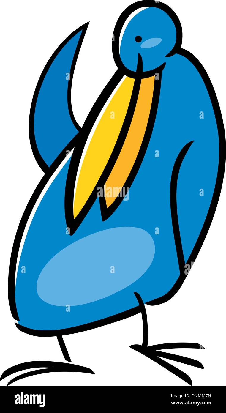 cartoon doodle illustration of cute blue bird Stock Vector Image & Art ...