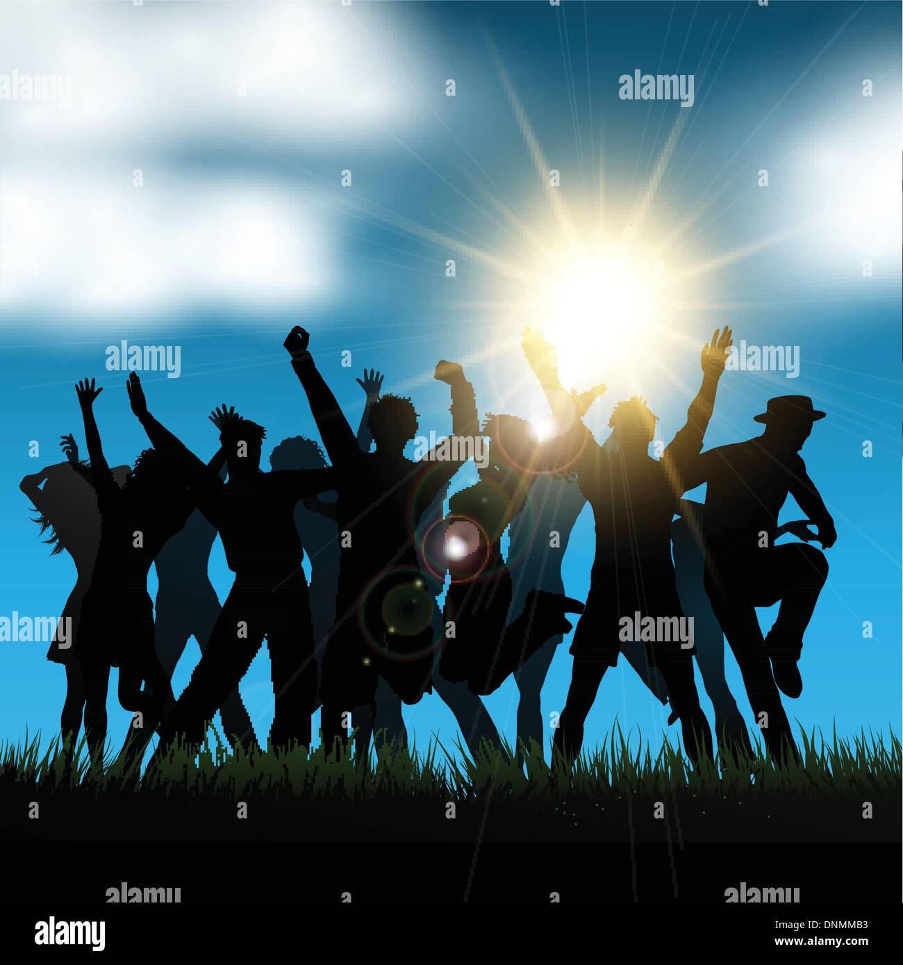 Silhouette of a party crowd outside Stock Vector Image & Art - Alamy