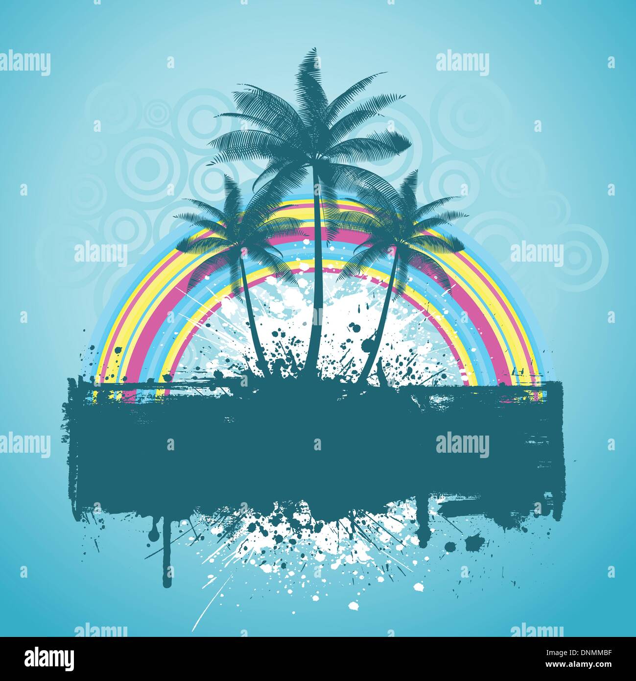 Palm trees with rainbow on grunge Stock Vector Image & Art - Alamy