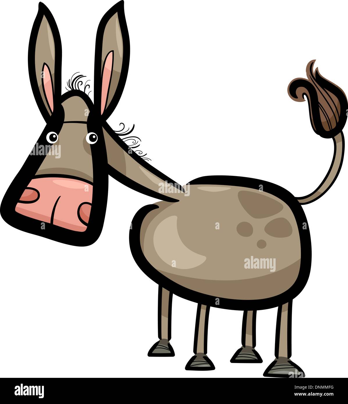 cartoon doodle illustration of cute farm donkey Stock Vector Image ...